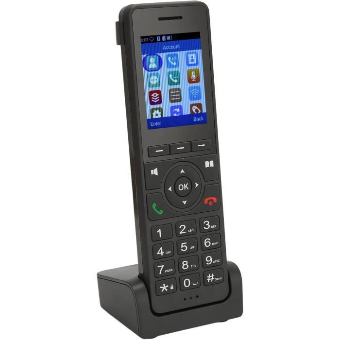Ehskzjh Téléphone Fixe, Téléphone Flexible 4G Voip Sans Fil Batterie ...