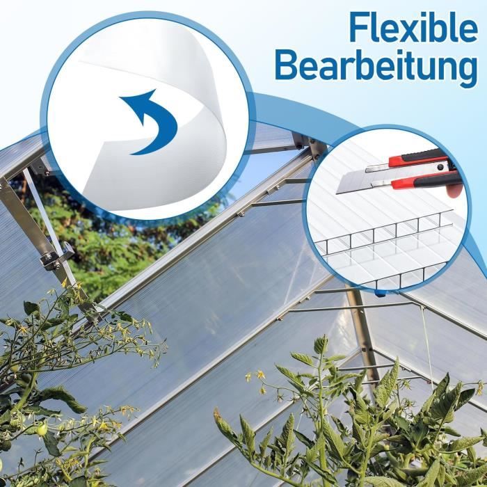 Lospitch Lot de 14 plaques alvéolaires en polycarbonate - 1210 x 605 mm ...