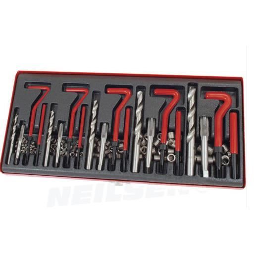 131Pcs Kit Réparation Filetages Outil Filetages en Acier Filets ...