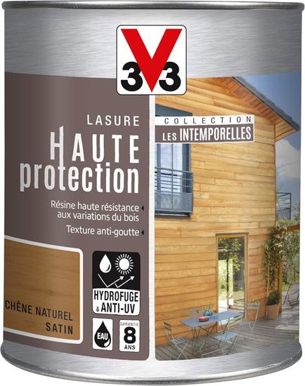 Lasure haute protection 8 ans,Les intemporelles,Chêne naturel satin,1 L - Cdiscount Bricolage