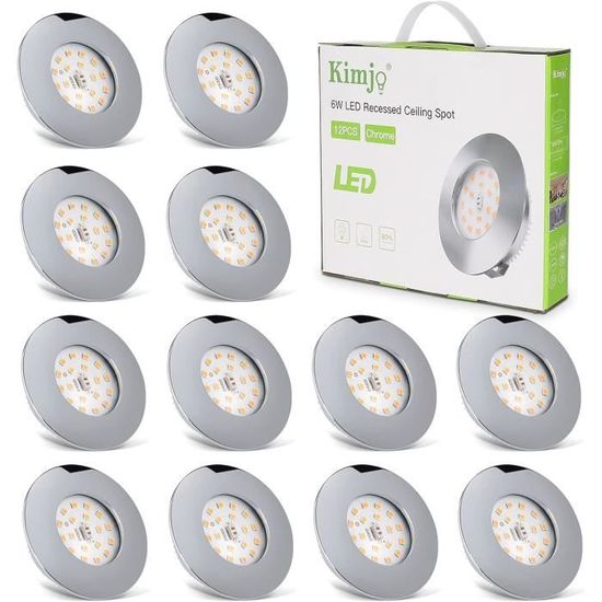 Kimjo Spots LED Encastrables 6W Blanc Chaud Extra Plat 600LM 230V, LED ...