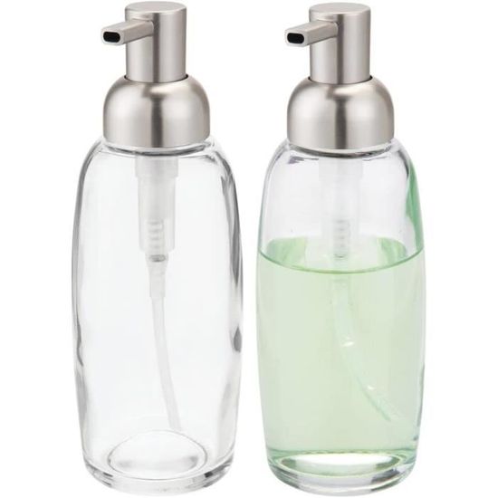 Distributeur de Savon Rechargeable (Lot de 2) – Pousse Mousse en Verre ...
