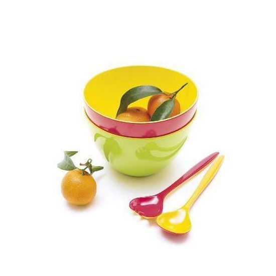 Zak Designs 2114-1890 Duo Saladier Vert Extérieur/Jaune Intérieur 28 cm ...