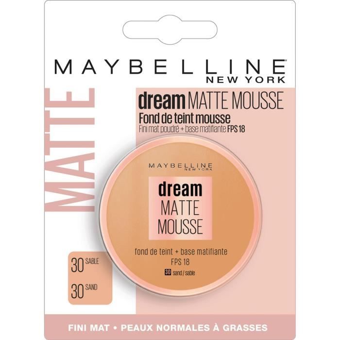 Fond de Teint Mousse Matifiant FPS18 MAYBELLINE NEW YORK - Dream Matte ...