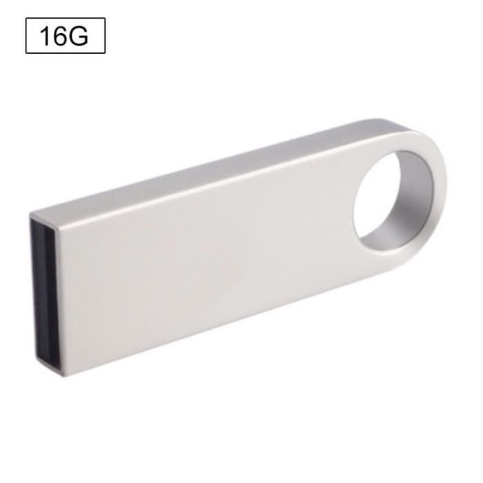 16G-Silver - Clé USB 2.0 en métal, support à mémoire de, lecteur Flash, capacité réelle, disque ...
