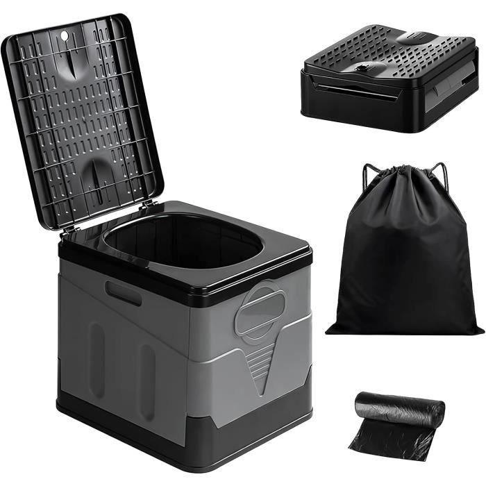 Toilette Portable Camping, 20L Hygiène Randonnée WC, Toilette Pliable ...