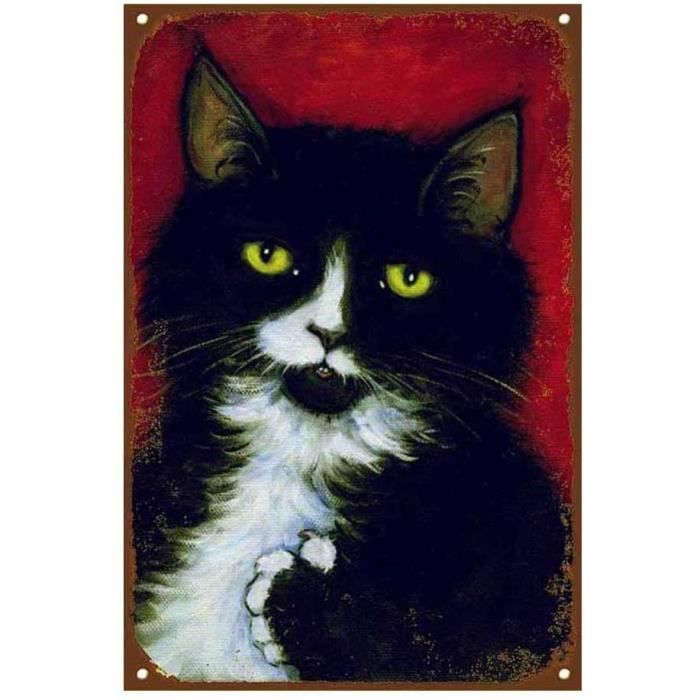 Vintage Affiche de Décoration en Métal,Animalerie de Chat Mignon,Plaque ...