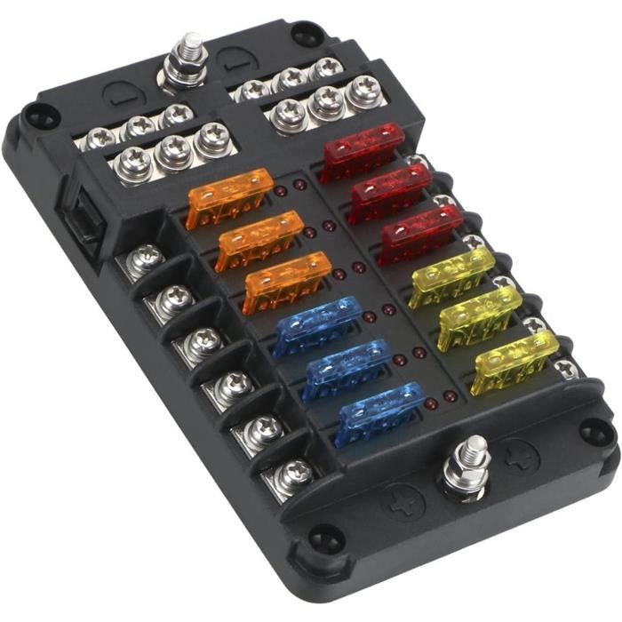 Boîte à fusibles 1 2V 32V Boîte à fusibles Porte avec couvercle en ...