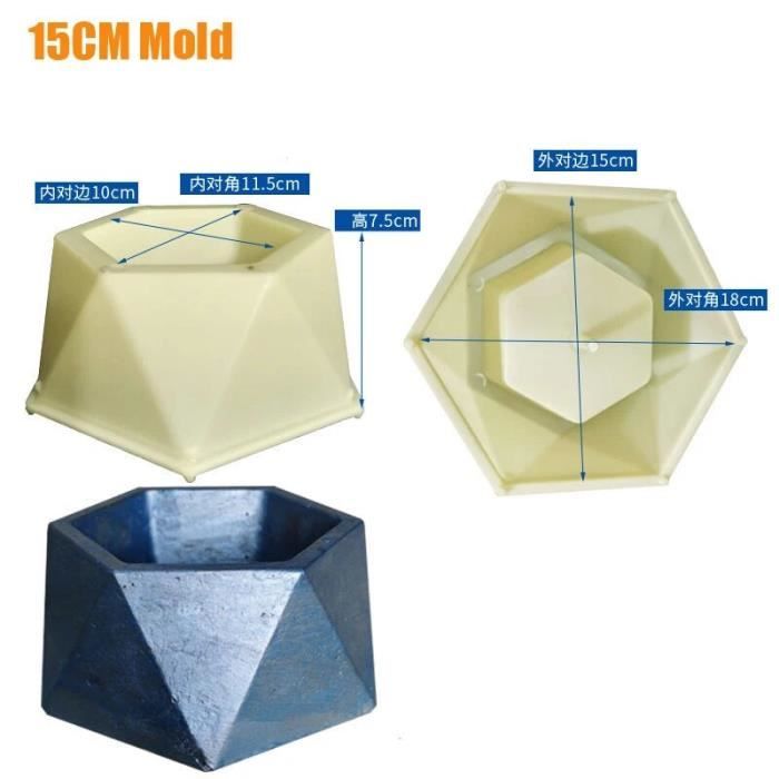 15 cm - Pot de fleur en ciment succulent, Modèle en pot ABS, Plante ...