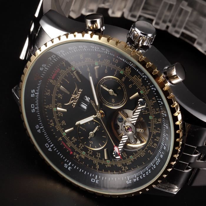Montre Homme Classique Brass Band Couleur Argent avec boîte-cadeau ...