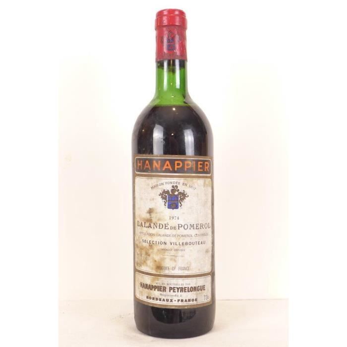 Lalande de pomerol hanappier rouge 1974 - bordeaux - La cave Cdiscount