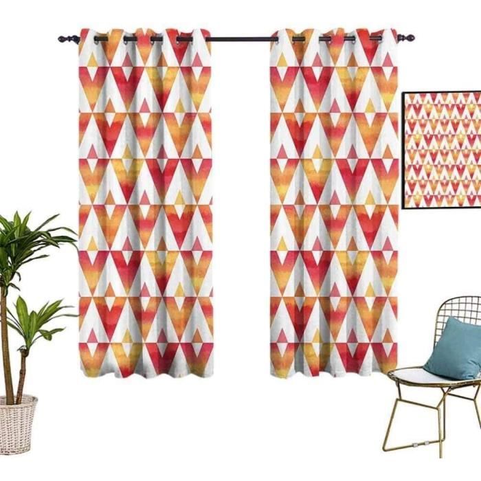 Rideaux Voilage Couleur Triangle Motif Isolant Phonique Rideau Uni ...