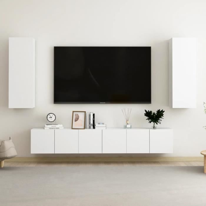 BEST-MEUBLE* Ensemble de Meuble TV fixé au mur 5 pcs - Meuble stéréo ...
