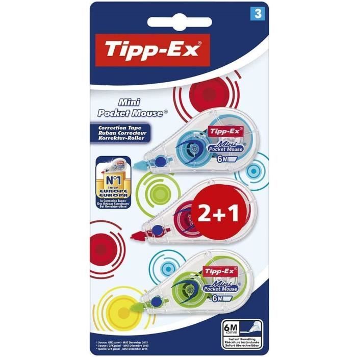 Tipp-Ex Mini Pocket Mouse Rubans Correcteurs 6 m x 5 mm - Couleurs ...