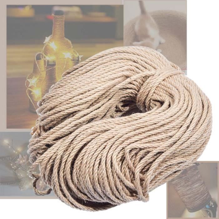 Élastique-cordon,Cordes en Sisal de Jute 6mm x 100m, corde de ficelle ...