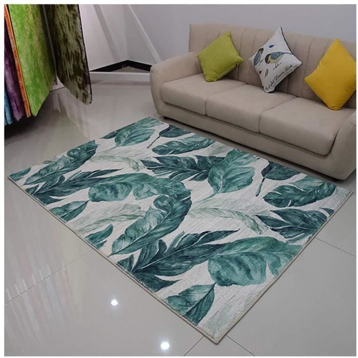 Tapis de Salon Feuilles de Mode Tapis lmitation Cashmere Tapis Doux ...