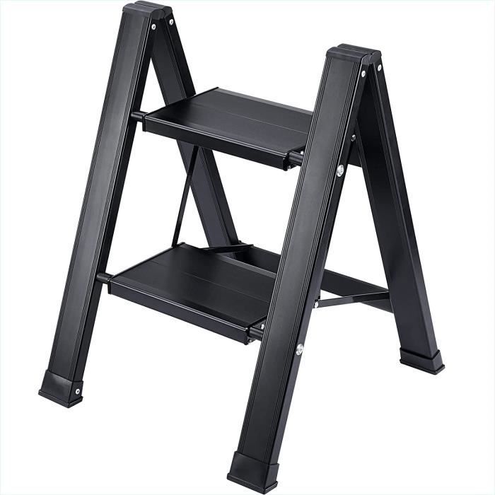 Synlyn Escabeau 2 Marches chelle Pliable en Aluminium chelle Marchepied Pliante Portable ...