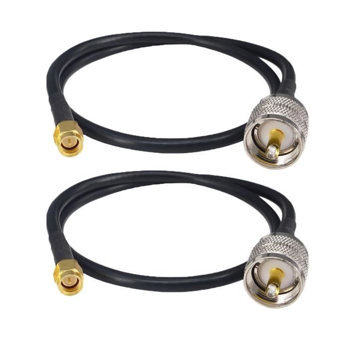 Câble Coaxial Sma Mâle Vers Uhf Pl-259 Mâle Rg58 Rf 50 Cm, Adapté Pour Analyseur D'Antenne ...