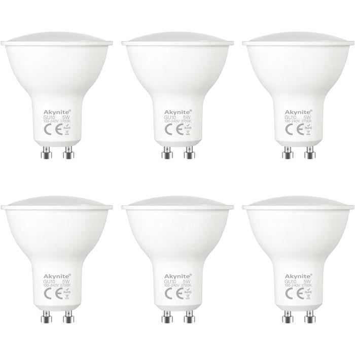 Spot Gu10 5W Led Blanc Neutre 4000K 500Lm, 120° Lumière, Ac 230V, 50Mm ...
