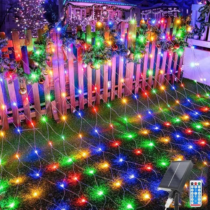 Filet Lumineux Solaire Extérieur, 1.5 M X 1.5 M 96 Leds Guirlande ...