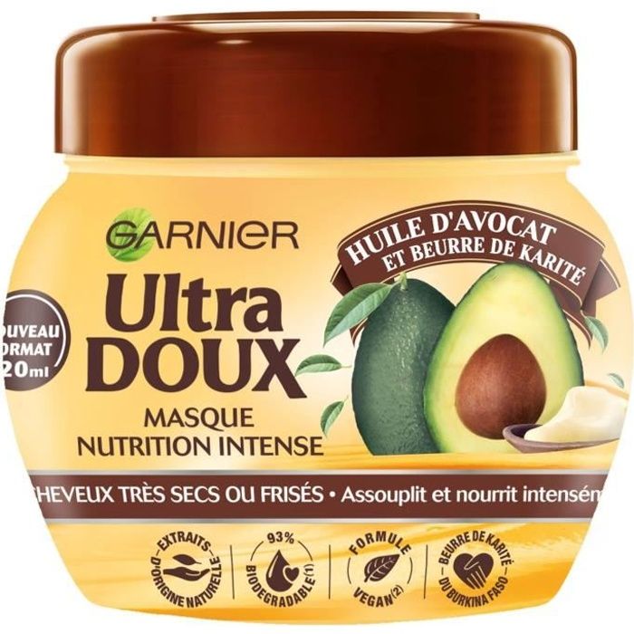 Masque GARNIER Ultra Doux à l'huile d'avocat et beurre de karité - 320 ...