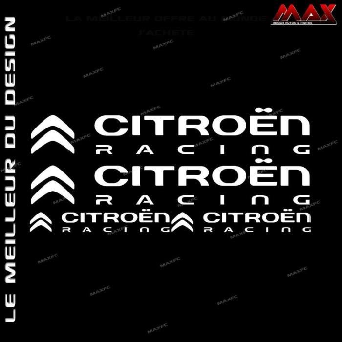 4 stickers CITROËN – BLANC – de 200 et 100 mm Citroen Racing DS3 DS4 C3 ...