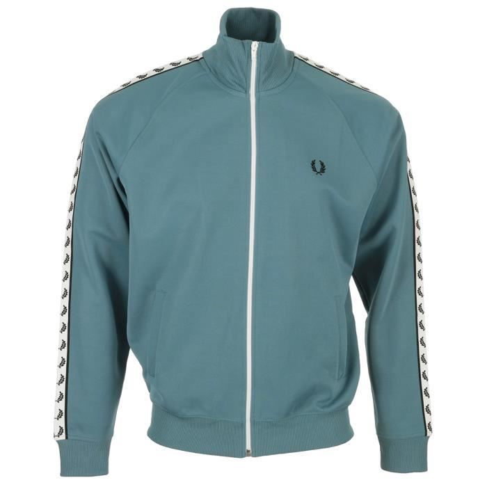 Veste Fred Perry Taped Track Jacket Bleu - Cdiscount Sport