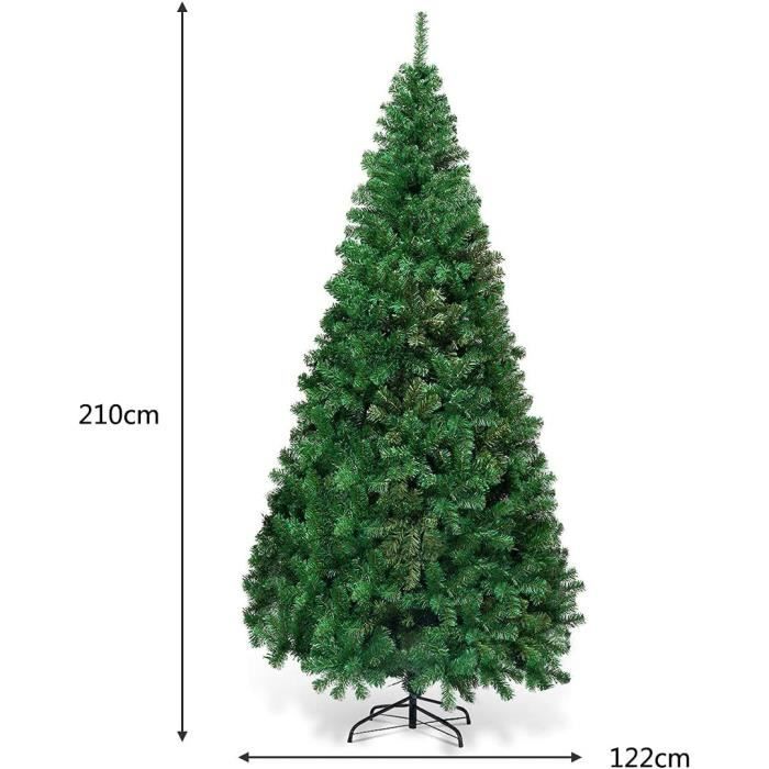 Sapin de Noël Artificiel - RELAX4LIFE - 210CM - Arbre de Noël en PVC ...