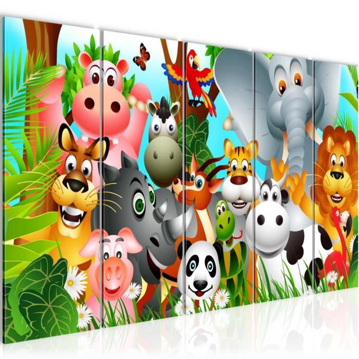 Runa art Tableau Décoration Murale Animaux de chambre d'enfant 150x60 ...