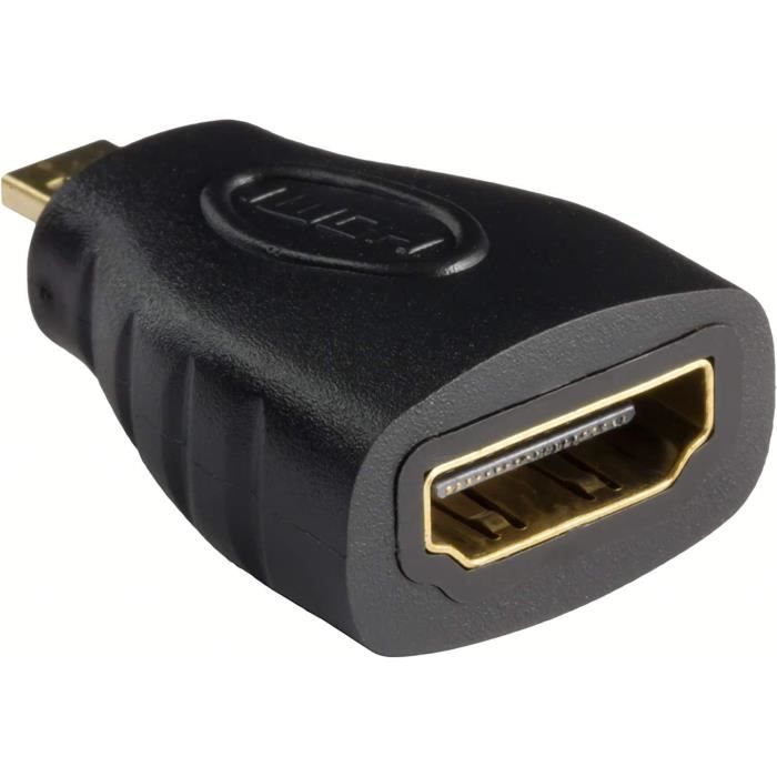 Micro Hdmi Vers Hdmi-Or + Certifié-Prise Hdmi (19 Broches) Sur Le ...