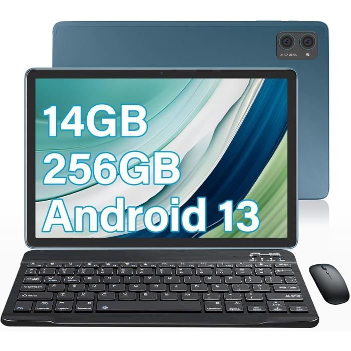 Tablette 10 Pouces Android 13, 14 Go Ram + 256 Go Rom, 1 To Extensible, Octa-Core, Tablette ...
