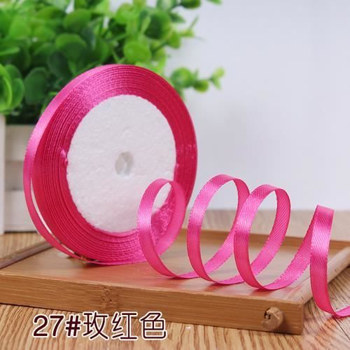 Ruban,rose-6mm--Ruban En Satin De Soie Pour Décoration De Fête De ...