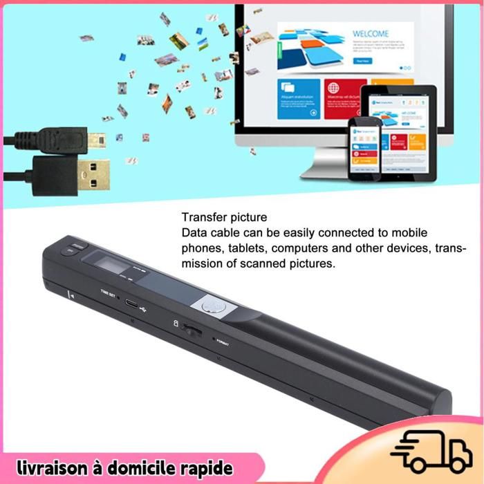 Dilwe scanner photo portable Scanner portable pour documents A4 Photo ...