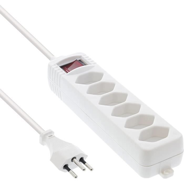 Multiprise Suisse 6 Prises Avec Interrupteur Blanc 1,5 M[O2230 ...