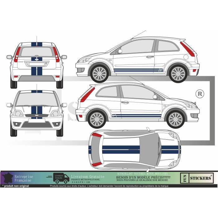Tuning Sticker Autocollant - FORD - Fiesta ST - Kit Complet - Noir ...