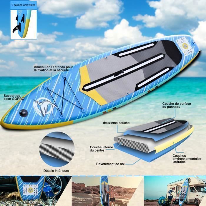 Paddle Gonflable Planche de Stand up Paddle Gonflable-330 x 76 x 15 cm ...