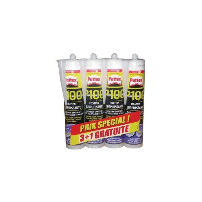 Pattex colle fixation pl100 lot de 3 cartouche + 1 gratuite - Cdiscount ...