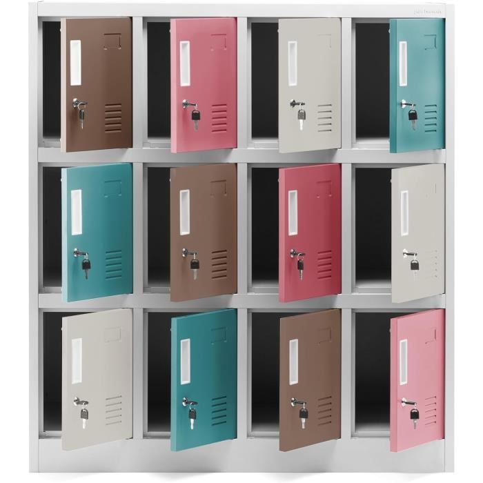 Jan Nowak Armoire vestiaire 4B3A Casier Metallique 12 Compartiments ...