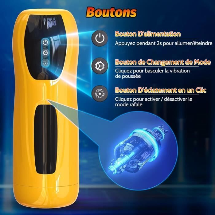 Electric Masturbateurs Masculins Automatique Électrique Sextoyse Homme Sex, 7 Télescopique ...