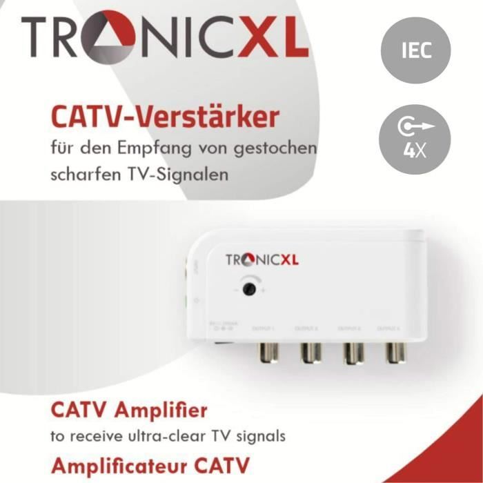 Catv 4-Way Splitter Amplificateur Tv Amplificateurs De Signal Dvb-T Dvb-T2 Dvbt Dvbt2 Pour ...