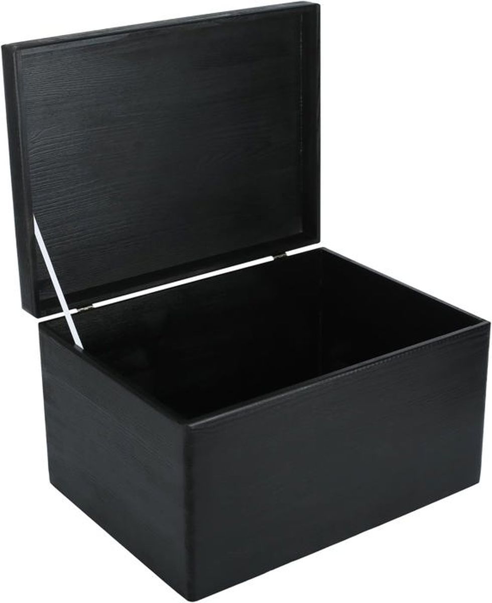 Creative Deco XXL Boite Rangement en Bois à Décorer Noir | 40 x 30 x 24 ...