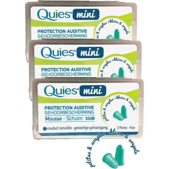 Protection auditive mini mousse - ZUUKO - 3 paires - Anti bruit ...