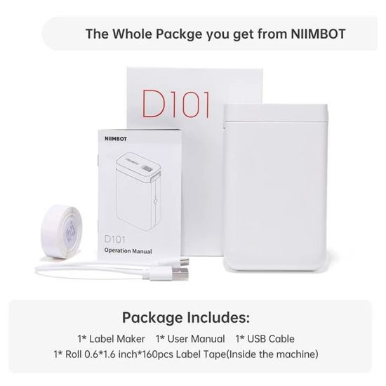 Imprimante-NIIMBOT D101 Wireless Bluetooth Thermal Label Printer D11 ...