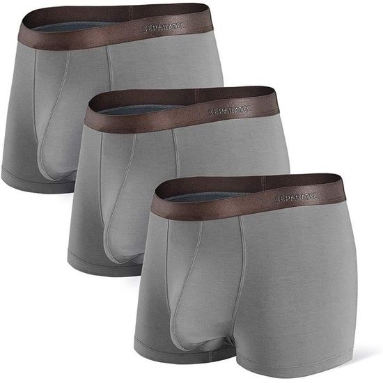 BOXER-SHORTY Hommes Caleçon en Fibre de Bambou avec Poches Séparées ...