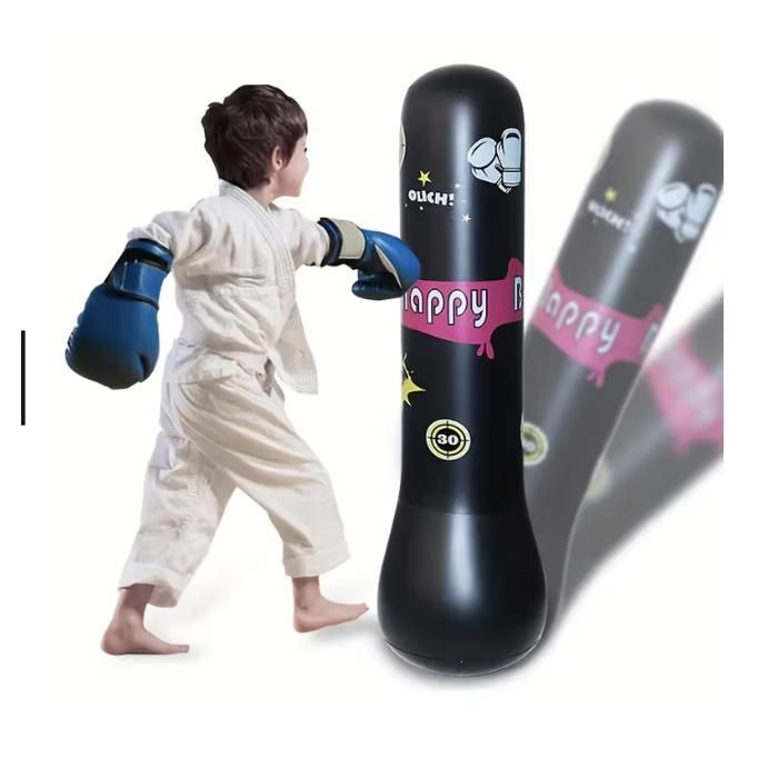 Sac de Boxe Gonflable Enfant – Punching Ball Rebondissant avec Base à ...