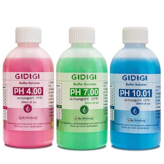 Kit de solution d'étalonnage de tampon de pH, 3 bouteilles comprenant ...