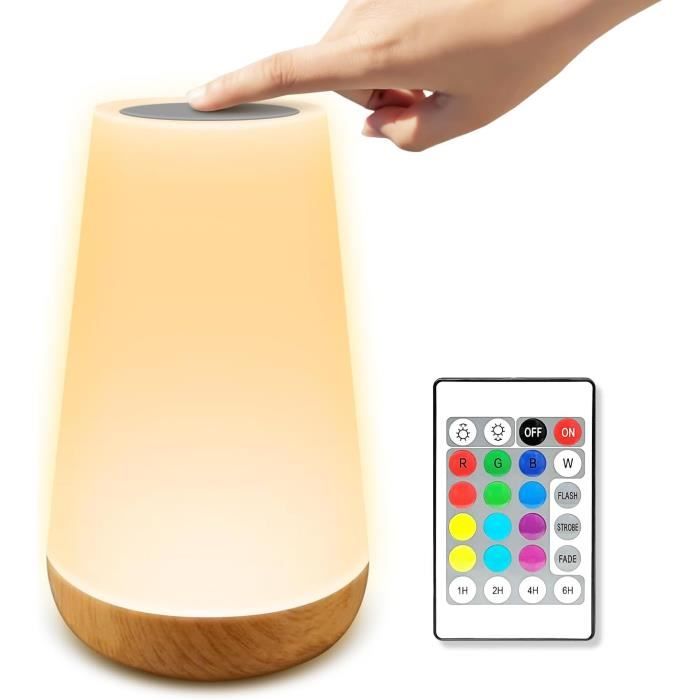 Veilleuse Led, Lampe De Chevet Avec Fonction Mémoire Et Fonction De Variation Tactile, 5 Niveaux ...