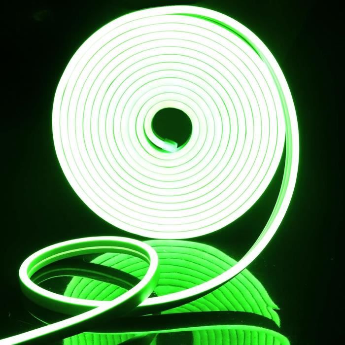 5M Ruban Led 12V Flexible Bande Led Néon Lumière Verte Étanche Ip65 120 ...
