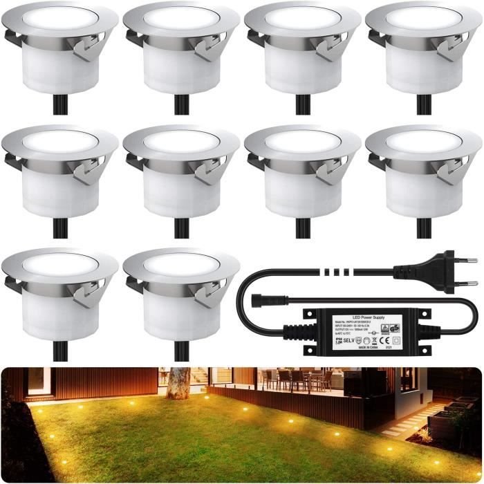 Lot de 10 spots encastrables d'extérieur à LED DC 12 V Ø 45 mm IP67 ...