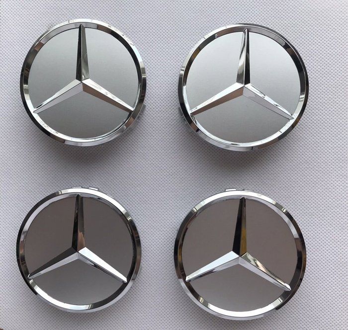 Cache-moyeux - Mercedes-Benz - AMG - 4 pièces - 75mm - Argent - Étanche ...